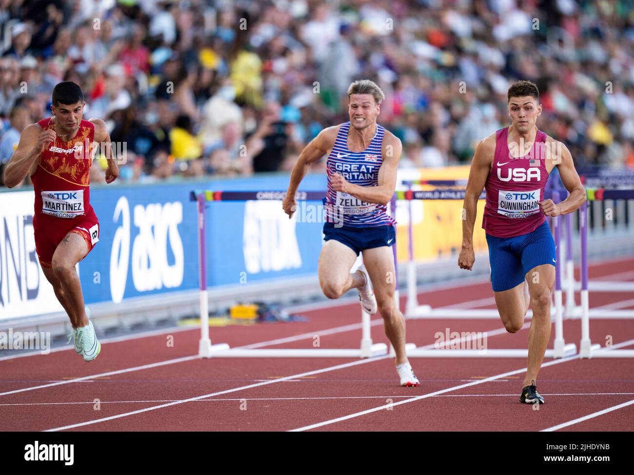 Eugene, USA. 17th July, 2022. Asier Martinez of Spain, Joshua Zeller of ...