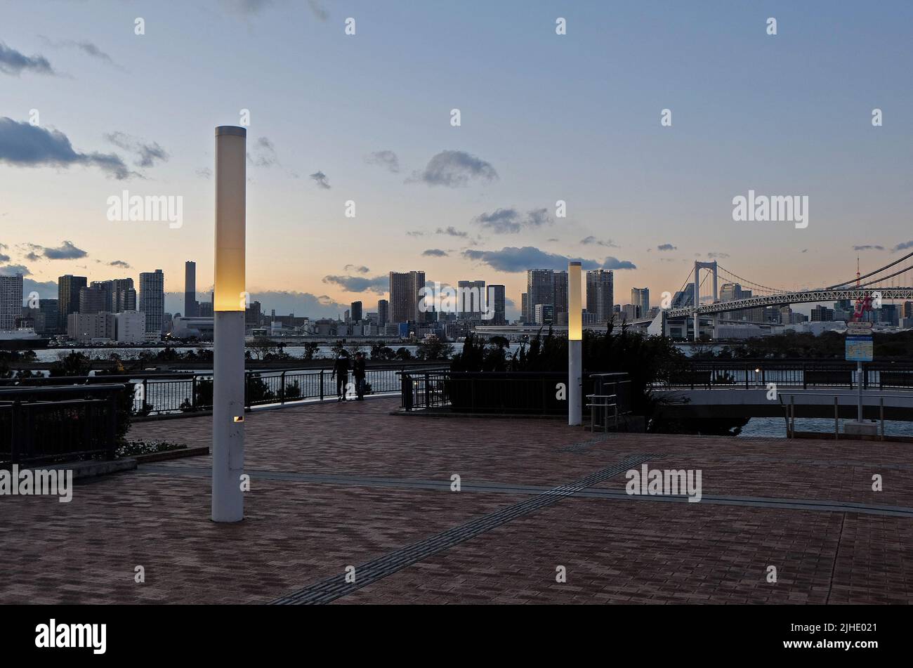 Exterior architecture and design of Rainbow bridge at Odaiba island ...