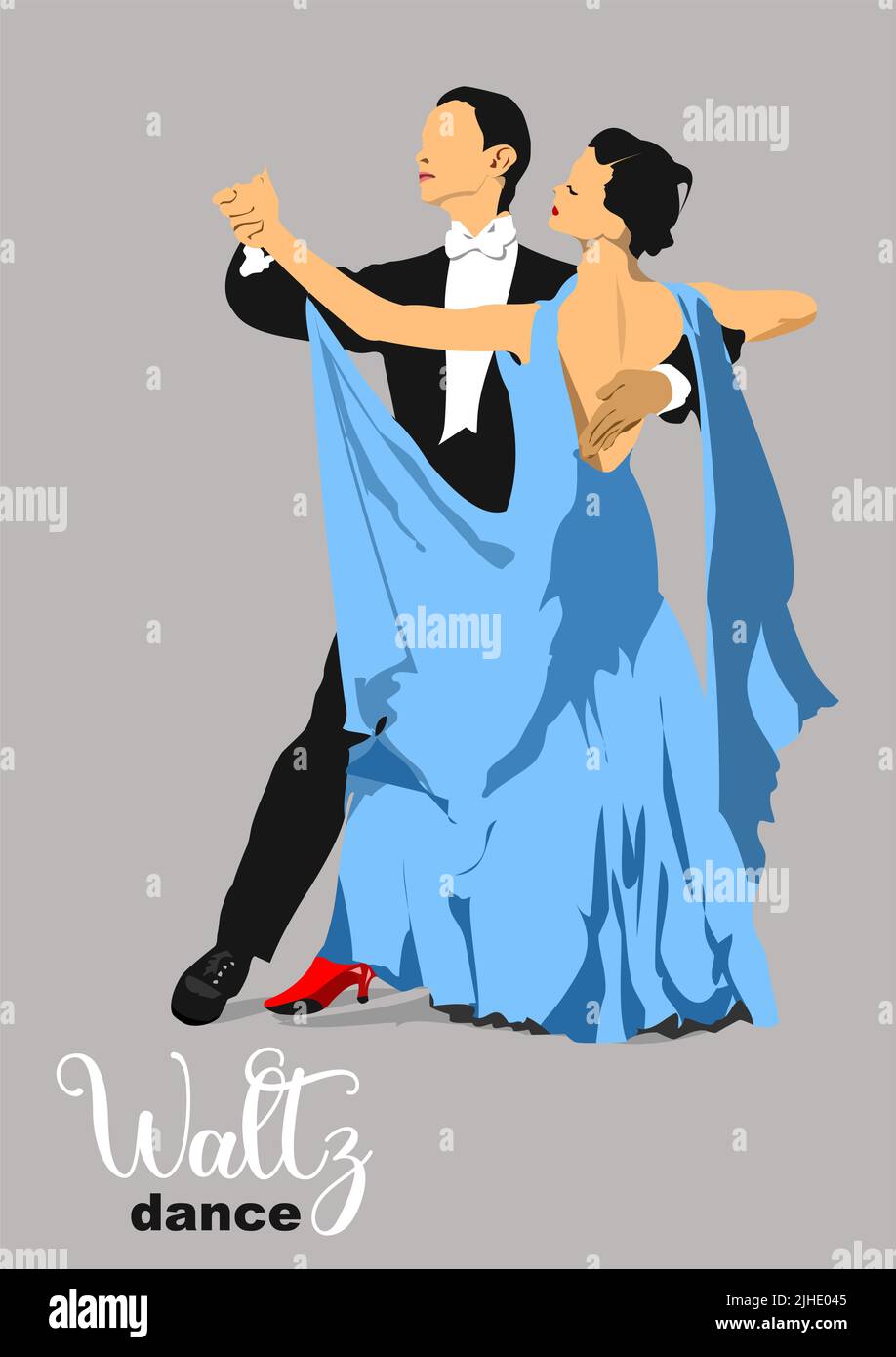 The waltz. dancing couple Stock Vector Images - Alamy