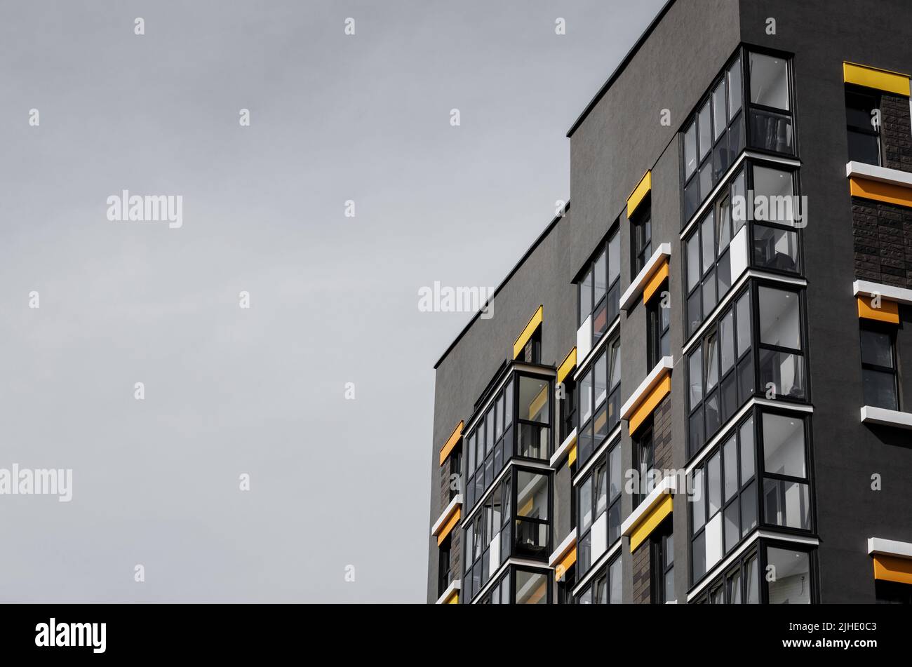 Modern and new apartment building. Detail of New luxury house and home ...