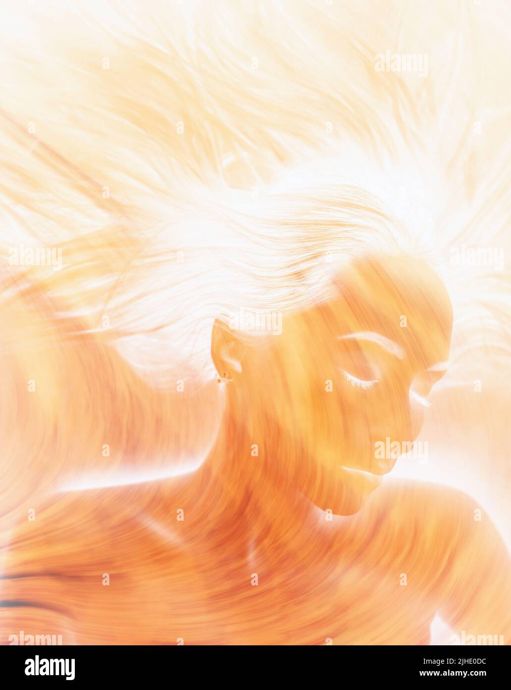 Abstract portrait of young woman. Double exposure Stock Photo - Alamy