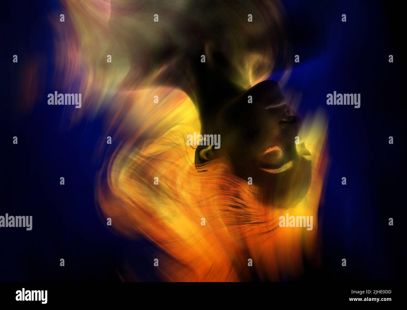 Abstract portrait of young woman. Double exposure Stock Photo - Alamy