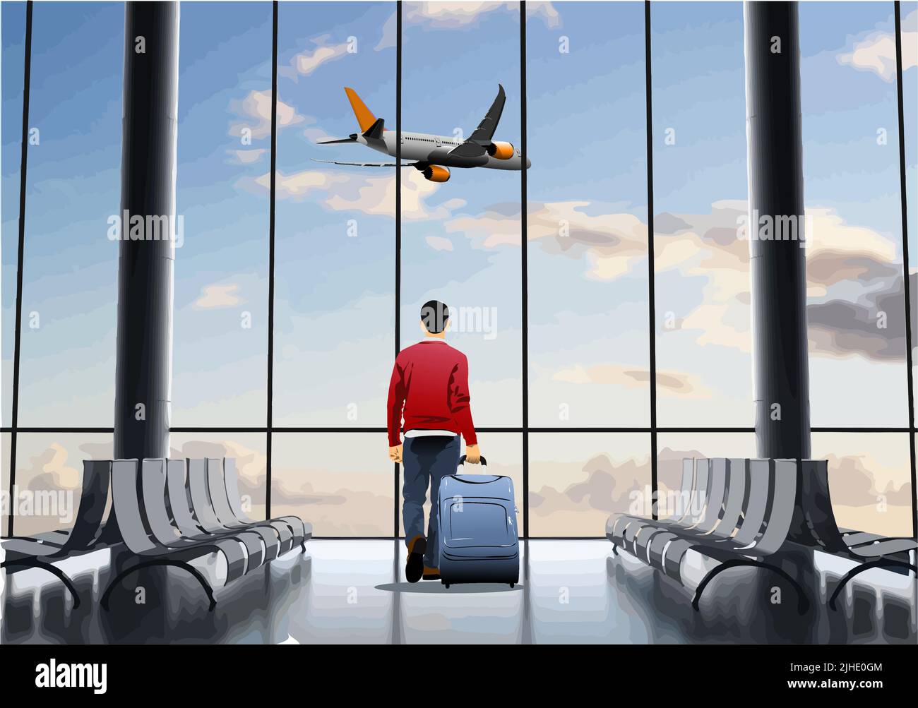 Airport scene . Vector 3d illustration for designers Stock Vector Image ...