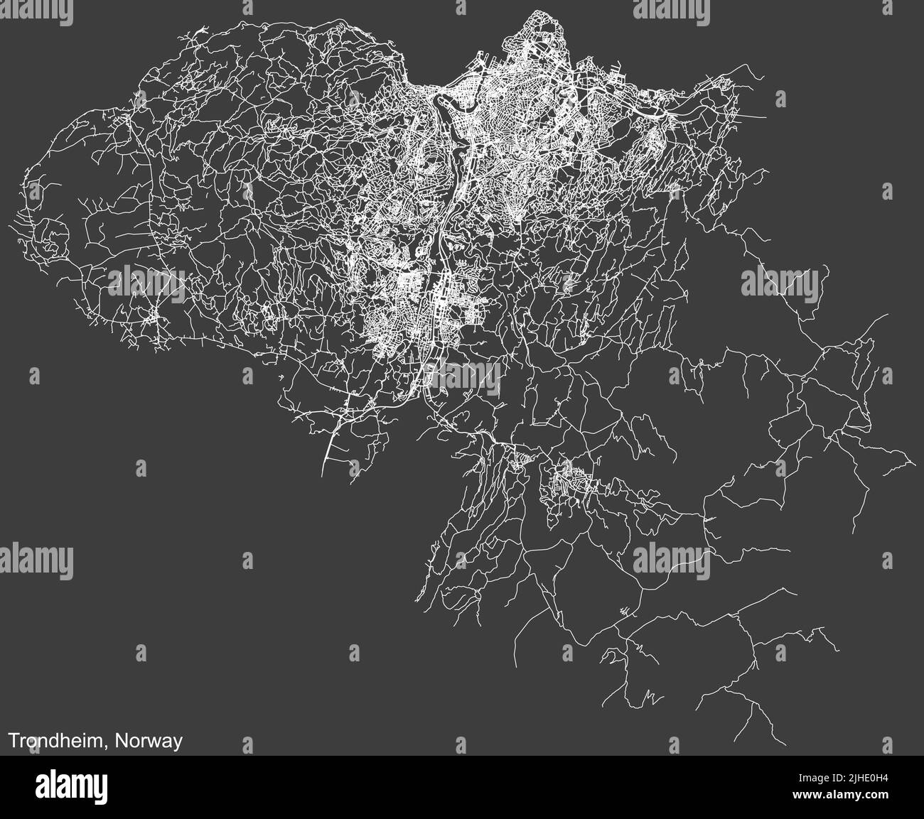 Trondheim norway map Stock Vector Images - Alamy