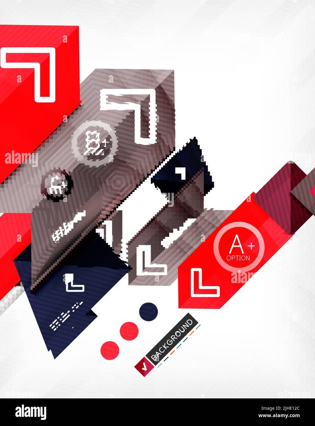 Futuristic abstract 3d infographic composition. Paper geometric shapes ...