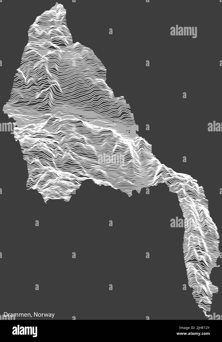 Topographic relief map of DRAMMEN, NORWAY Stock Vector Image & Art - Alamy