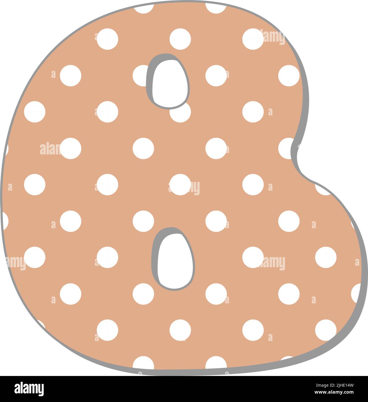 Polka dot letter.Pastel boho polka dots font. Hand drawn letter design ...