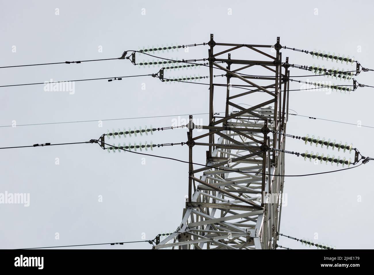 High voltage transmission towers line. electrical power grid Stock ...