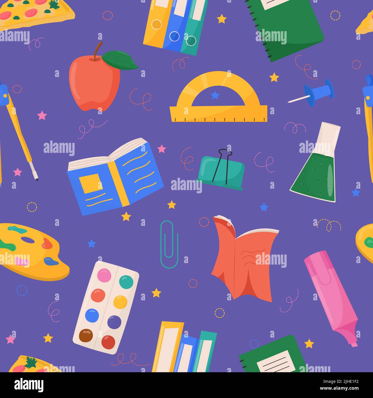 School and education related objects seamless pattern. Vector ...