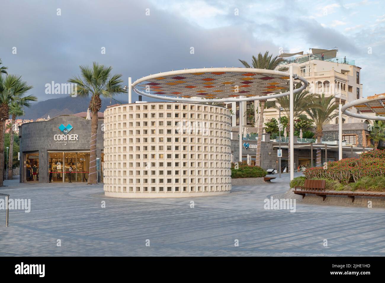 Small square in front of the popular beach Playa del Duque, with access ...