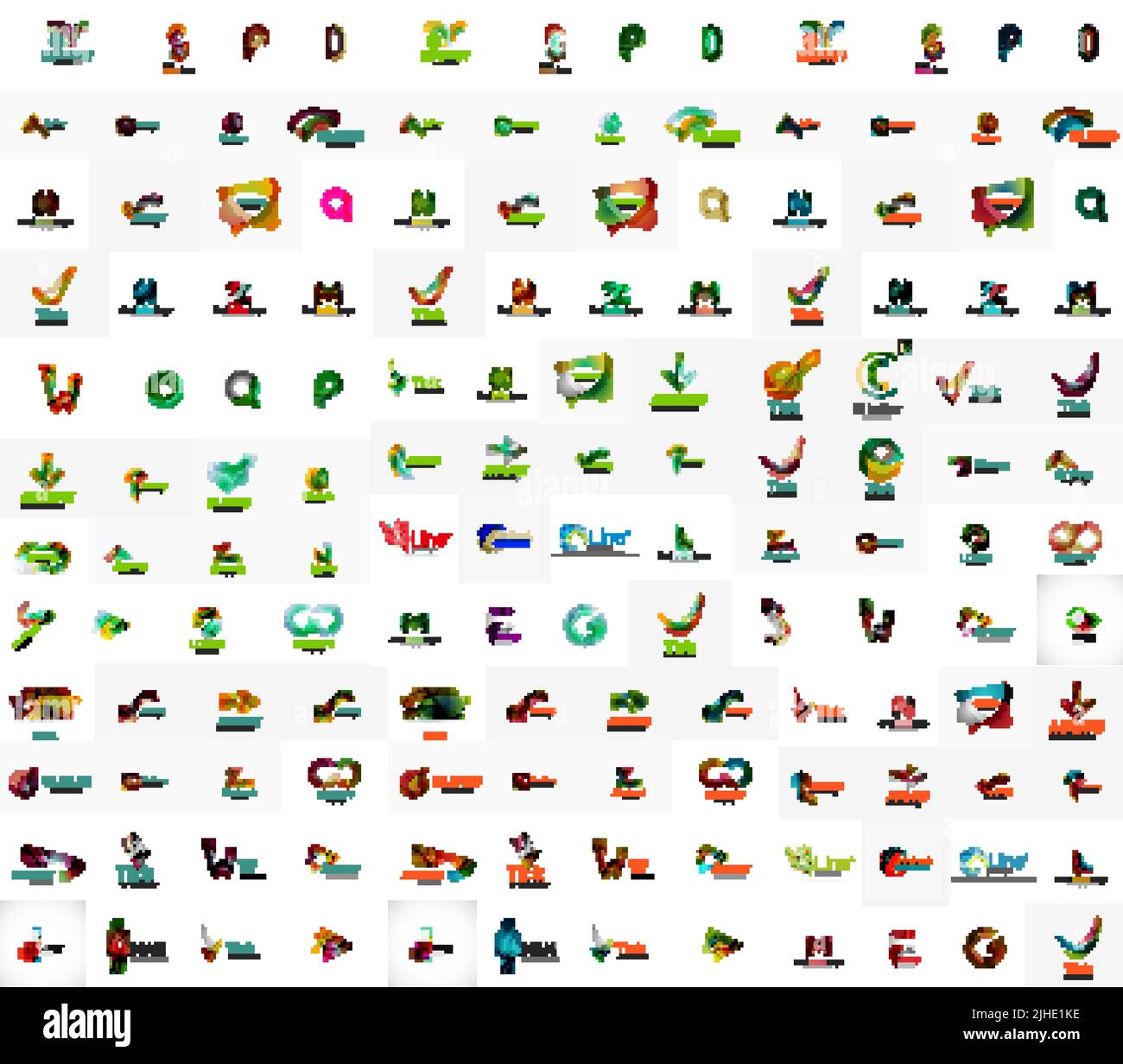 Mega set of geomeric company logos. Corporate business branding design ...