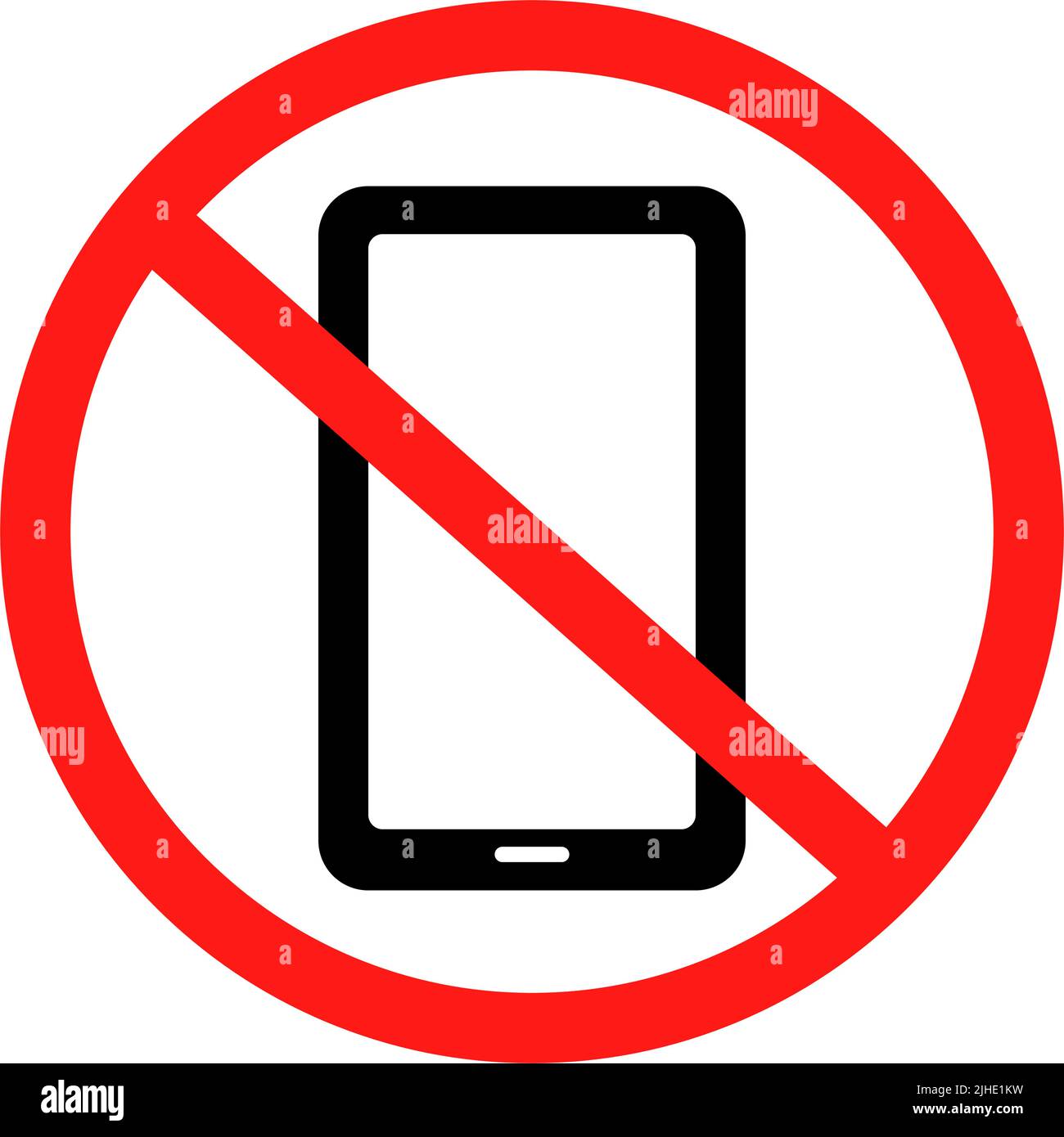 Smartphone use prohibited. Cell phone use prohibited. Editable vector ...