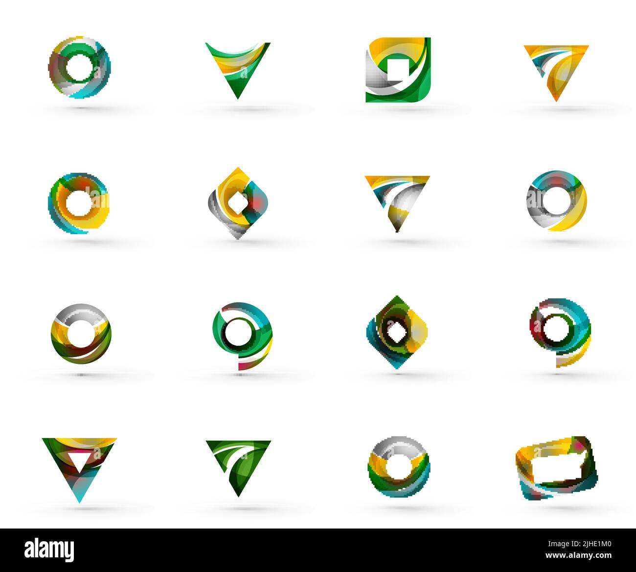 Set of various geometric icons - rectangles triangles squares or ...
