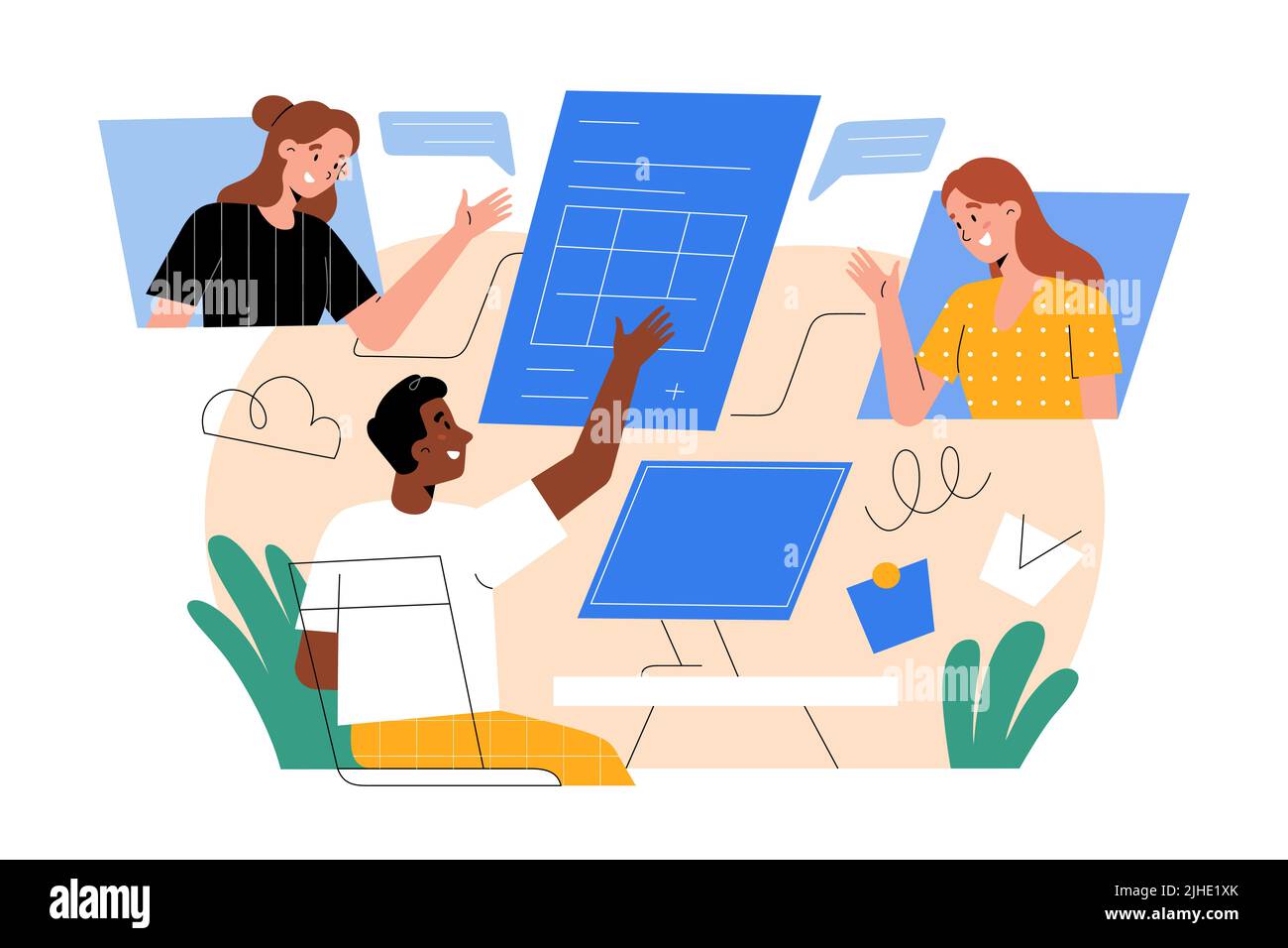 Employees group setting Stock Vector Images - Alamy