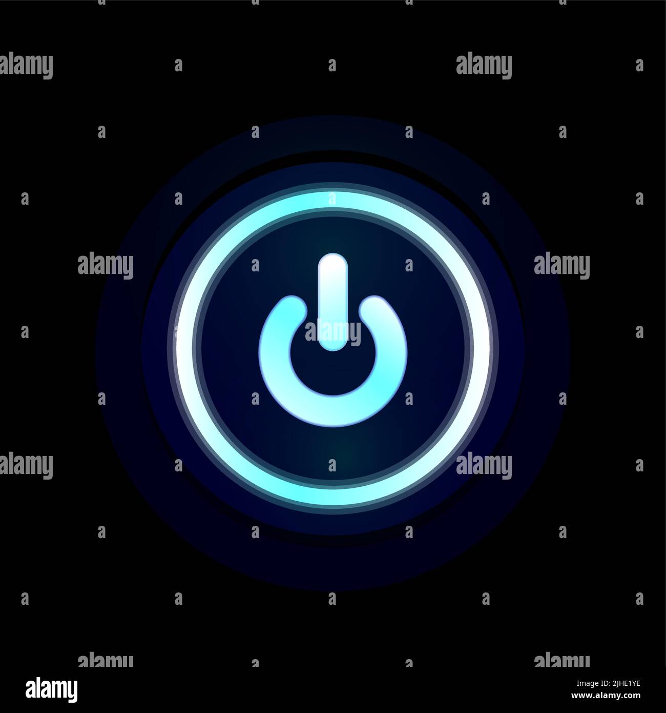 Vector blue LED power button design Stock Vector Image & Art - Alamy