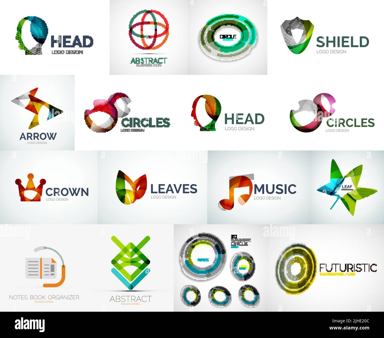 Abstract company logo vector collection - 16 modern various business ...