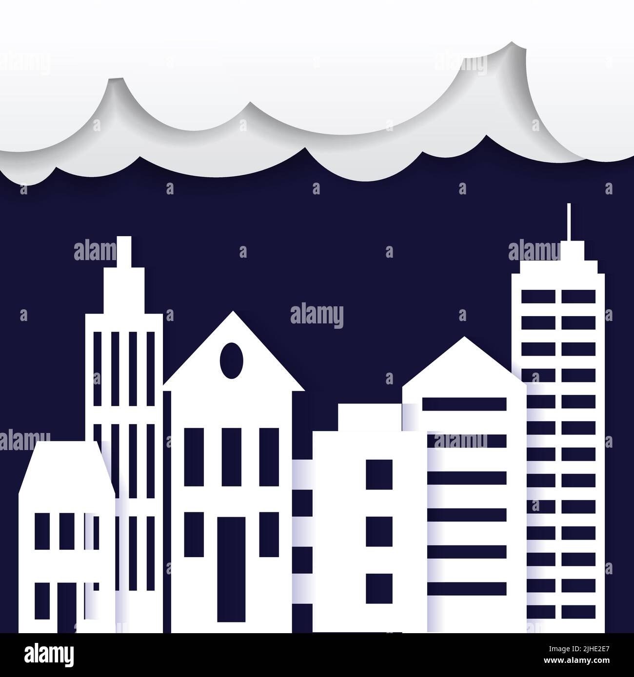 Cityscape paper art style. City concept. Vector illustration Stock ...