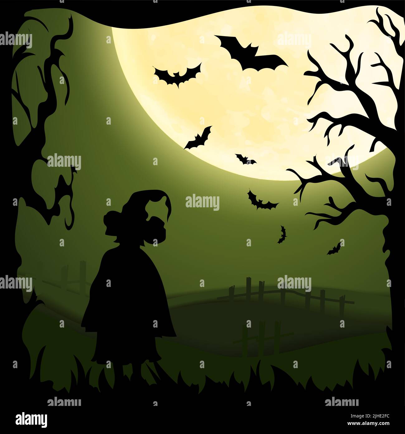 Paper art. Happy halloween card. Vector cut style illustration Stock ...