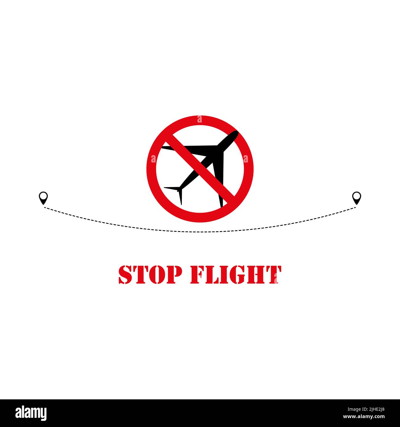 Stop flight icon isolated on white background. Vector illustration ...
