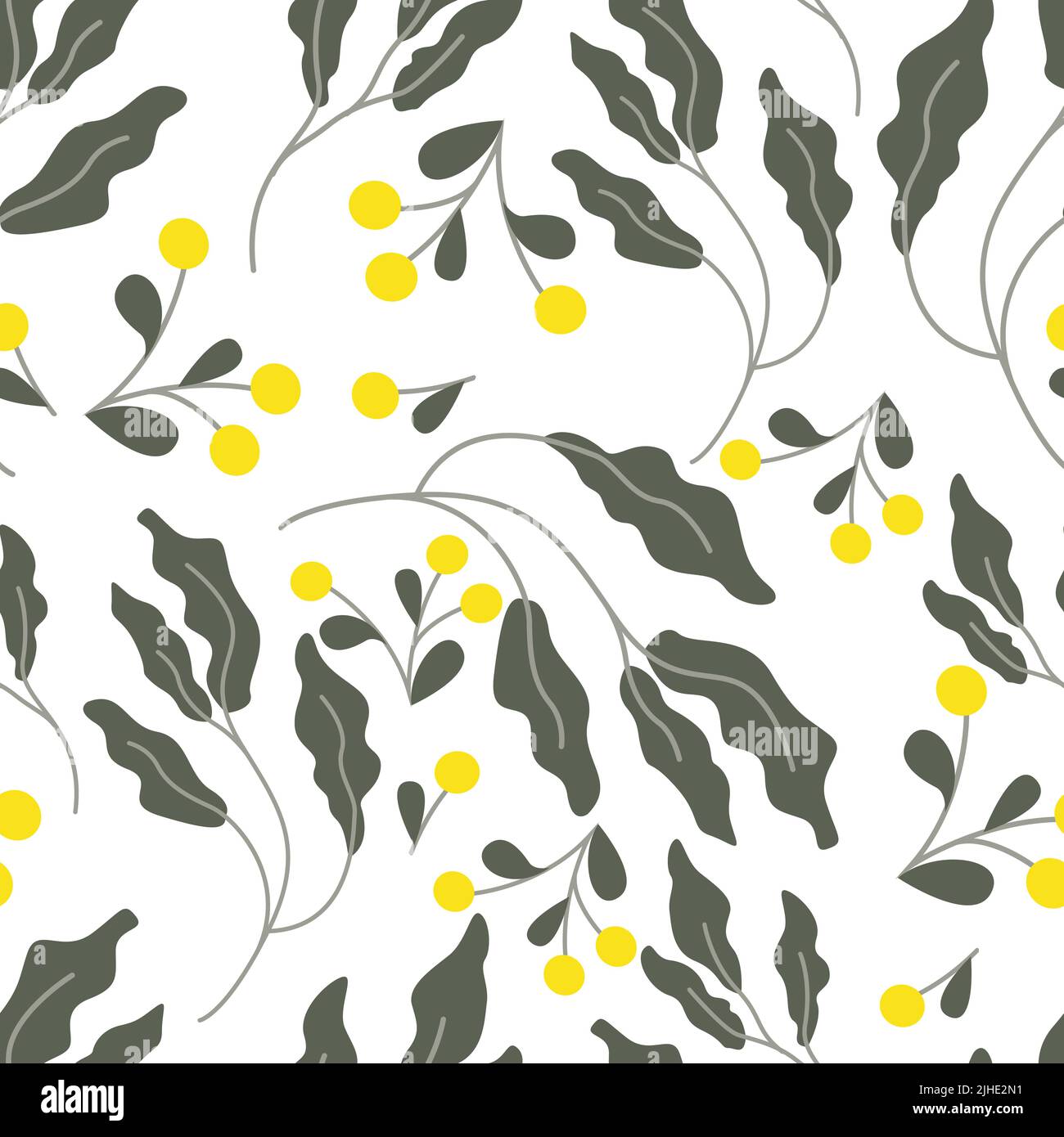 Floral seamless pattern, leaves and flowers. Plant background. Vector ...