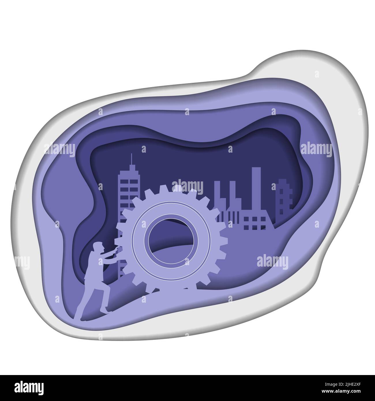 Teamwork concept. Paper cut style. Vector illustration Stock Vector ...