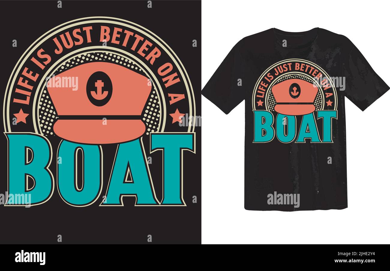 A vector illustration of a T-shirt with boat graphicdesign on it Stock ...
