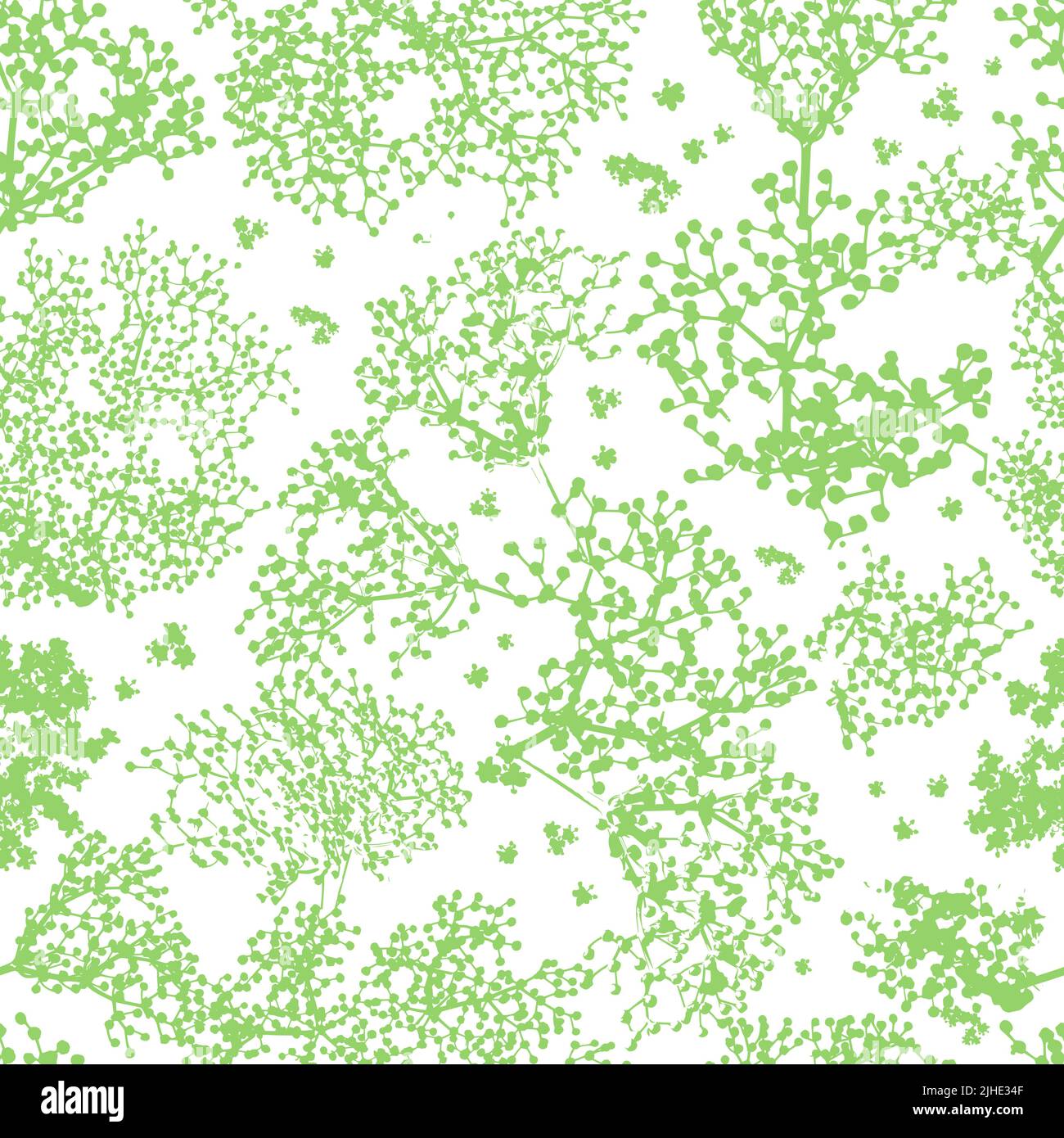 Seamless background green flowers on white. Vector illustration Stock ...
