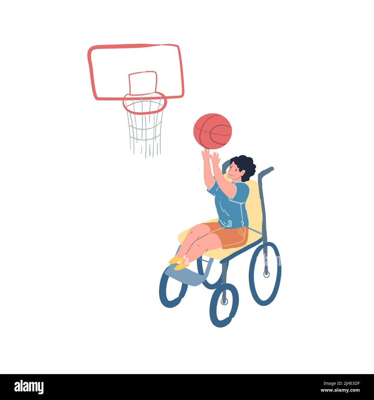 Flat cartoon boy character,child athlete with disabilities,disabled ...