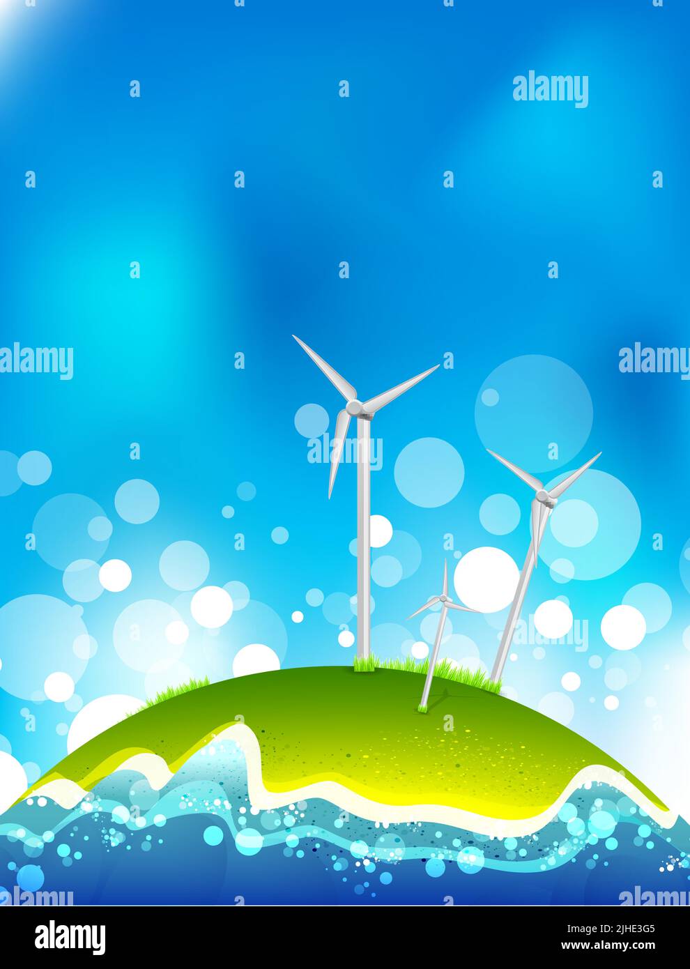 Abstract eco friendly background with windmills Stock Vector Image ...
