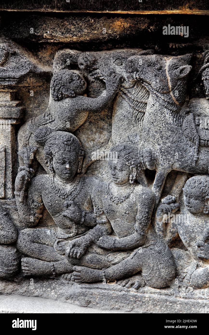 Relief in Candi Prambanan, Prambanan Temple, Yogyakarta, Central Java ...