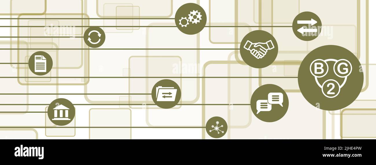 Concept of b2g with connected icons Stock Photo - Alamy