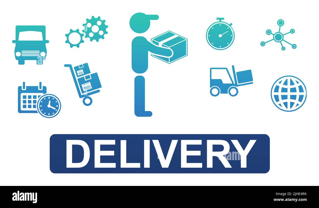 Illustration of a delivery concept Stock Photo - Alamy