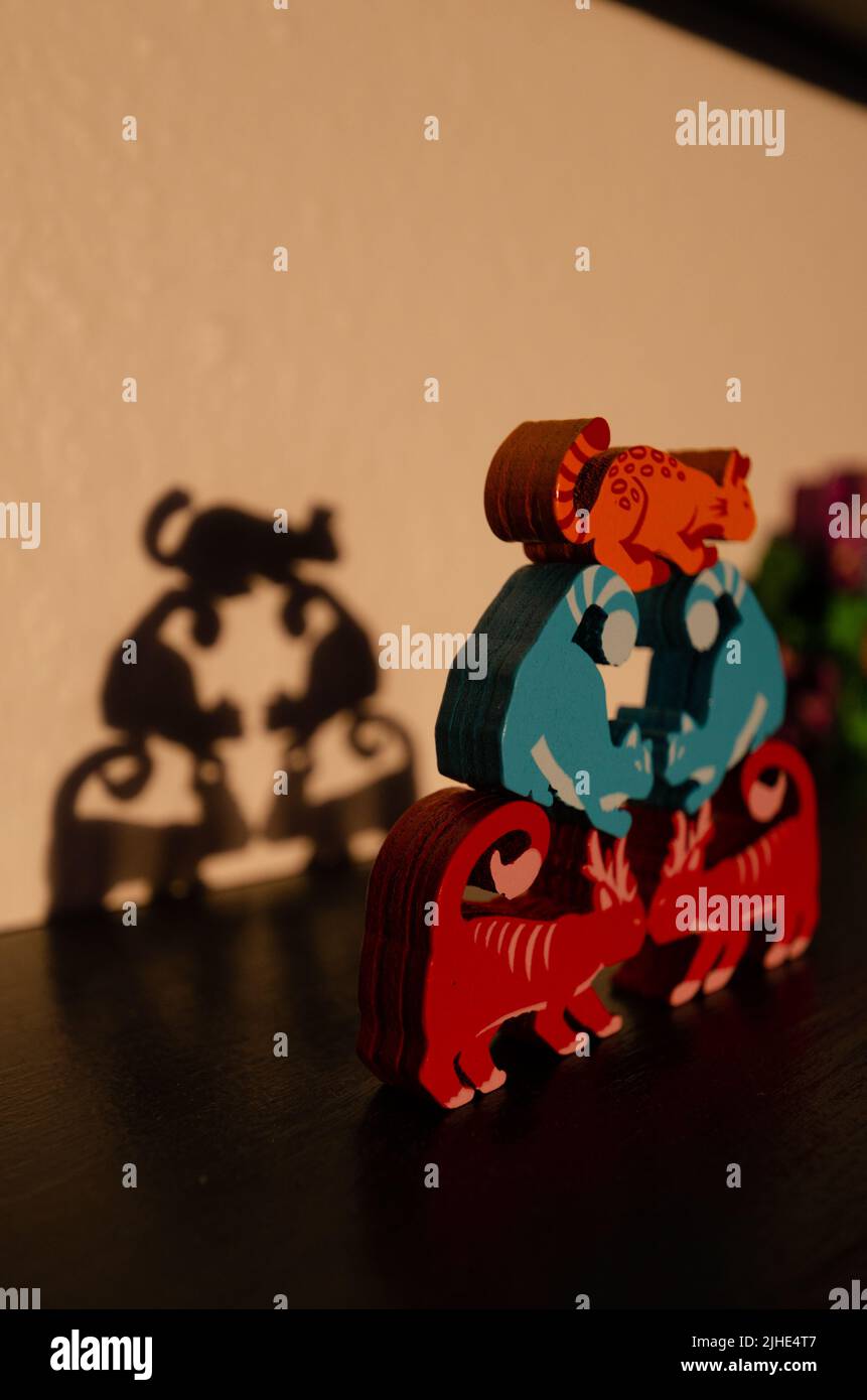 Isle of Cats meeples stacked Stock Photo - Alamy