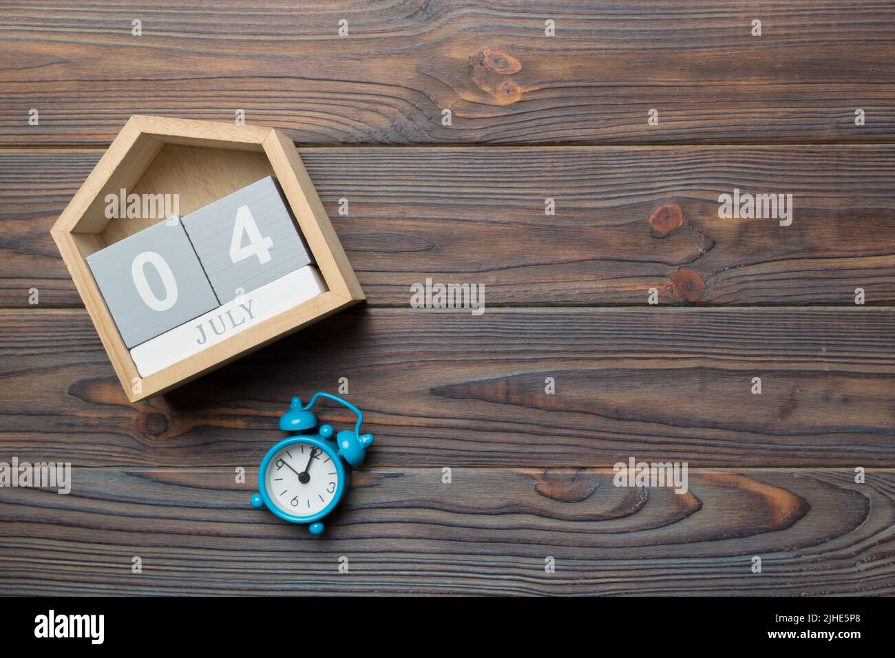 4th of July calendar. Independence day reminder concept. Wooden ...
