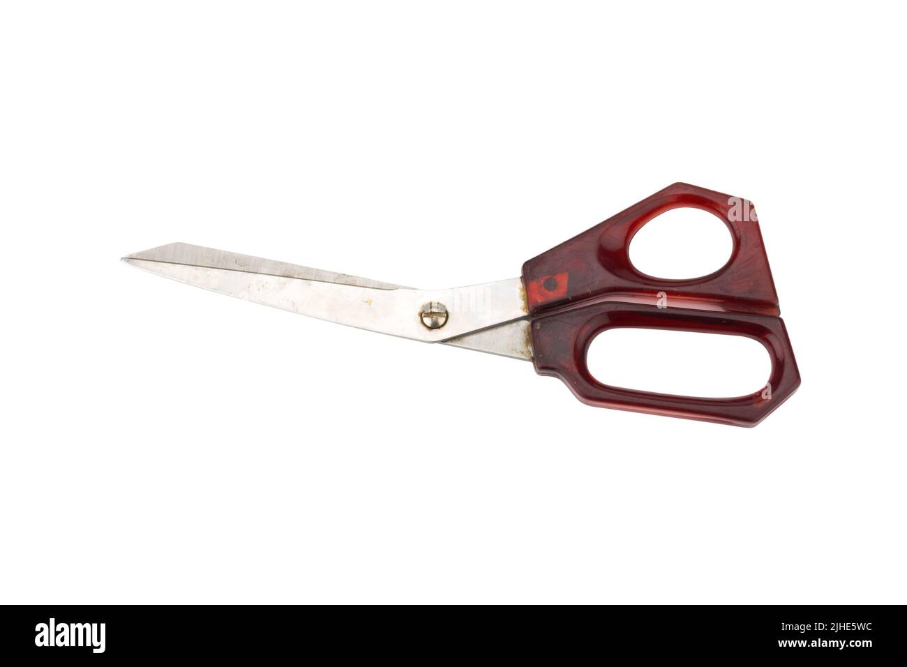 red scissors. dirty. isolated no white background Stock Photo - Alamy
