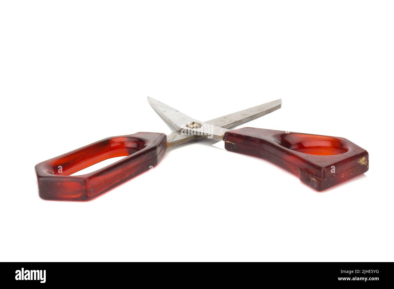 red scissors. dirty. isolated no white background Stock Photo - Alamy