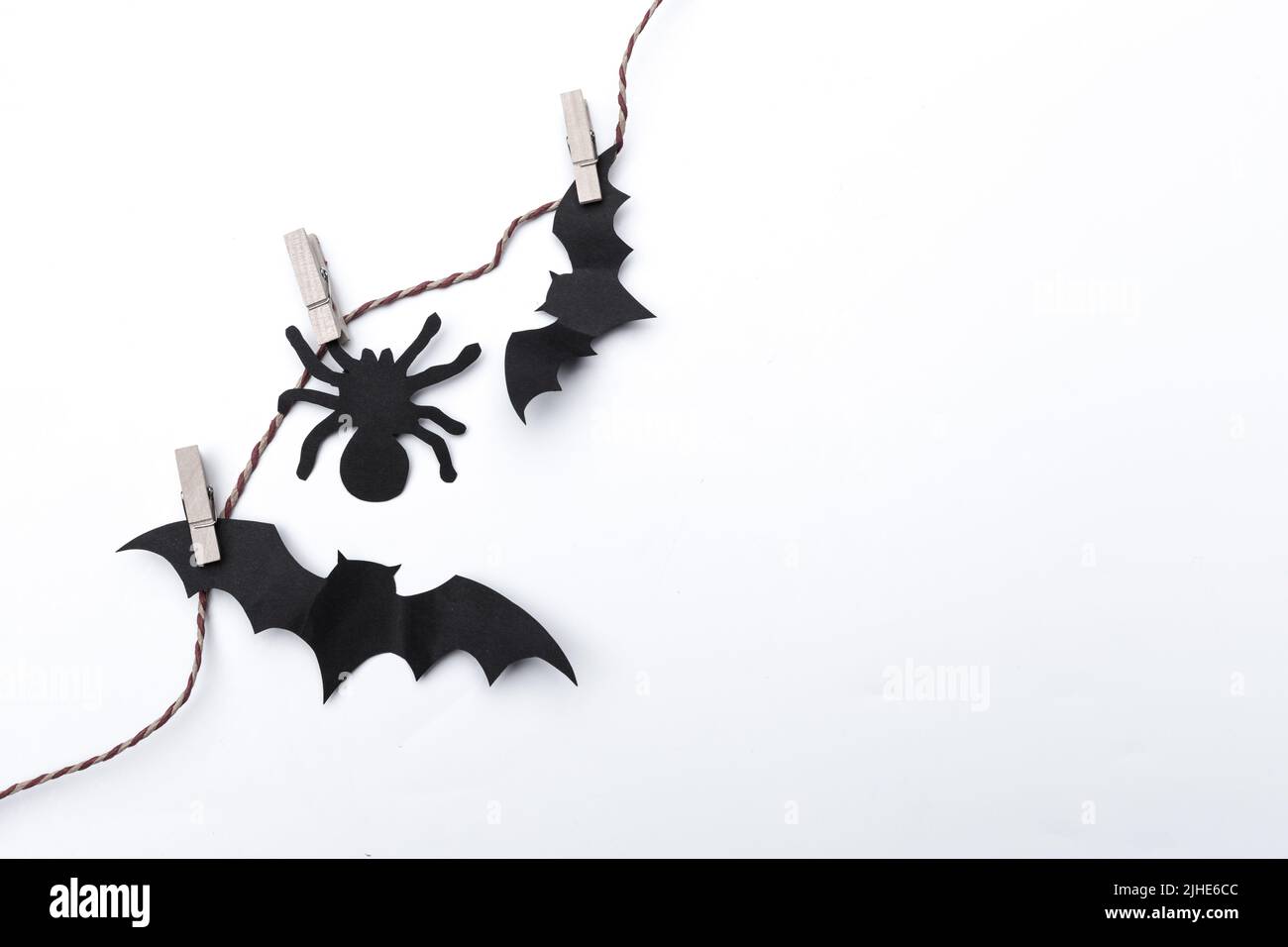 halloween and decoration concept - paper bats flying Stock Photo - Alamy