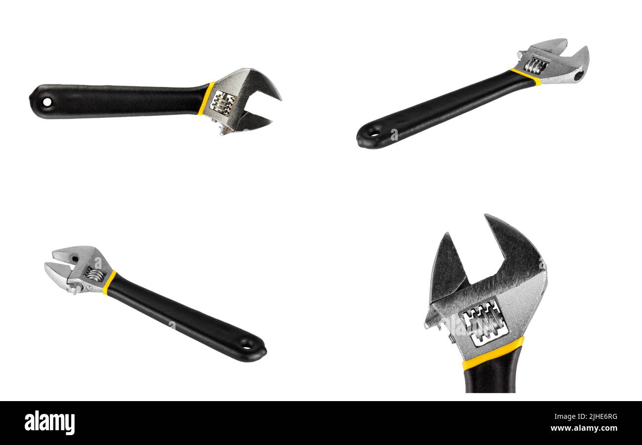 crescent wrench collection isolated on white background Stock Photo - Alamy