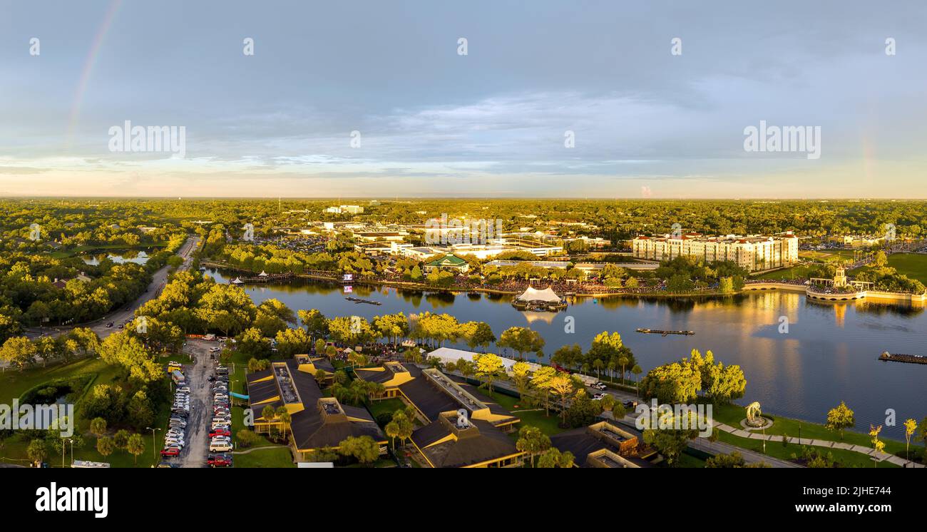 Aerial view of Cranes Root Park in Altamonte Springs Florida before ...