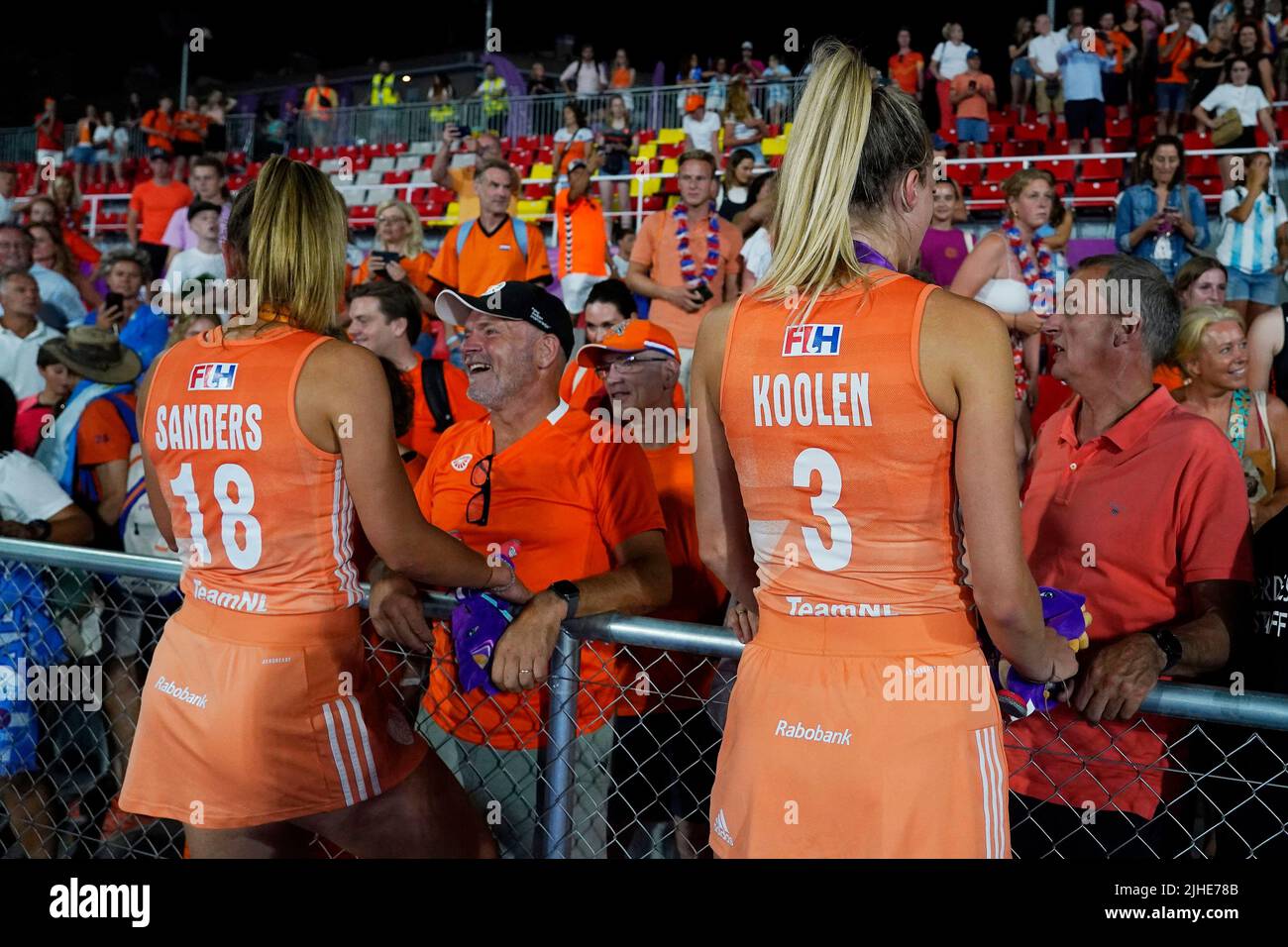 Pien Sanders and Sanne Koolen of Netherlands with her family during the ...