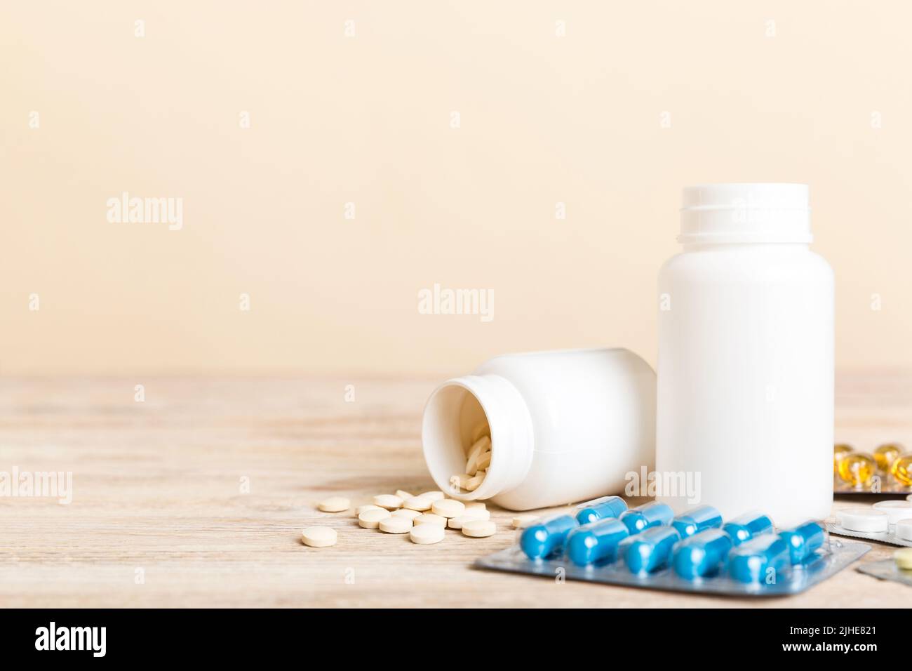 Medicine for treatment HIV infection. Pills and capsules and battle on ...