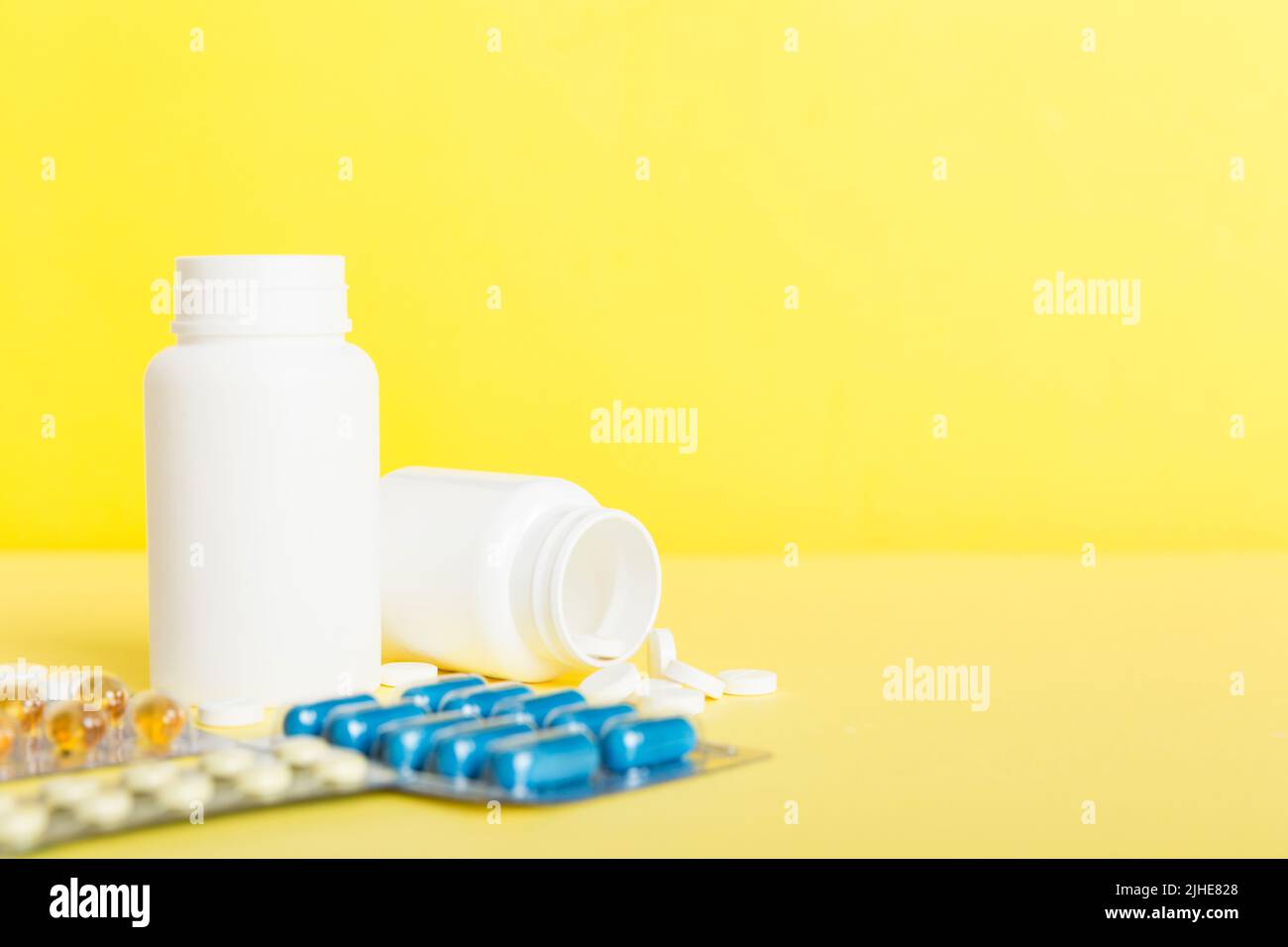 Medicine for treatment HIV infection. Pills and capsules and battle on ...