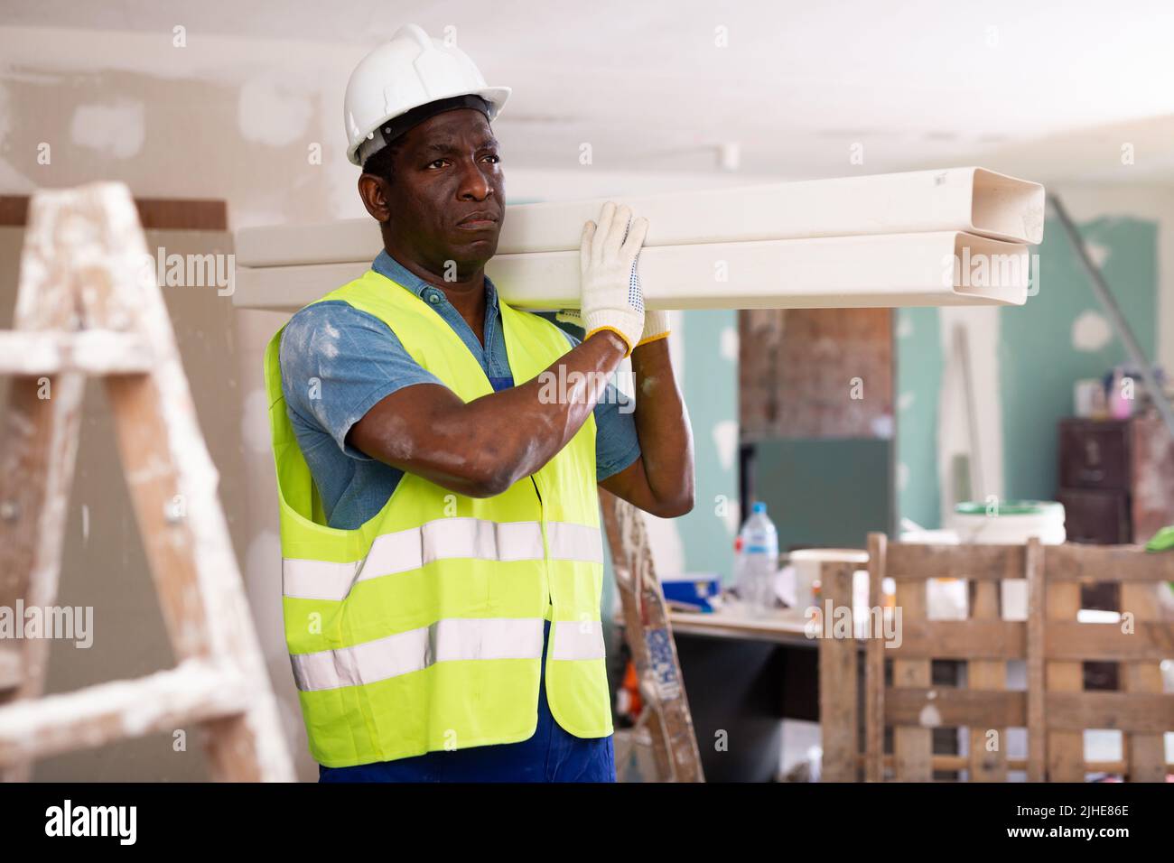 African american construction handyman carpenter hi-res stock ...