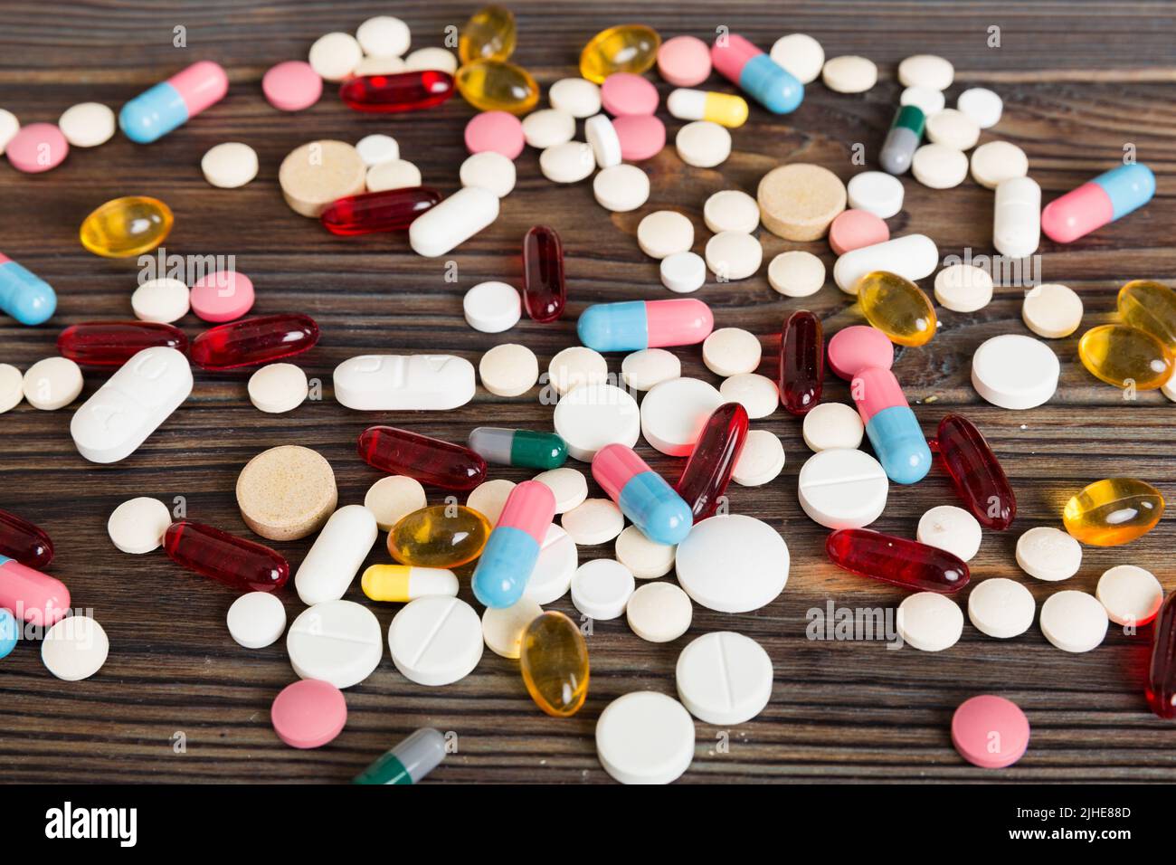 Collection Of Various Medical Tablets And Pills. Assorted ...