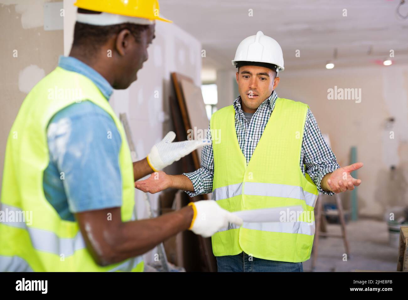 Head of construction is dissatisfied with work done by builder Stock ...