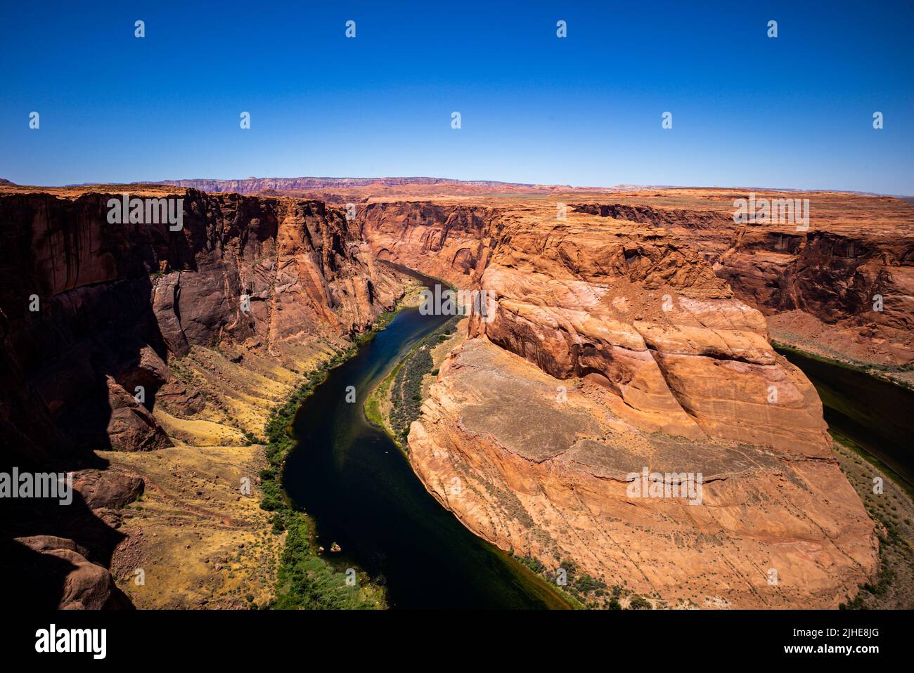 Horseshoe Bend on Colorado River in Glen Canyon. Panoramic Horeseshoe ...