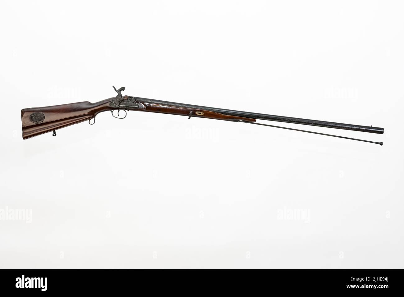 Old muzzle-loading rifle or long-barreled muzzle-loading shotgun Stock ...