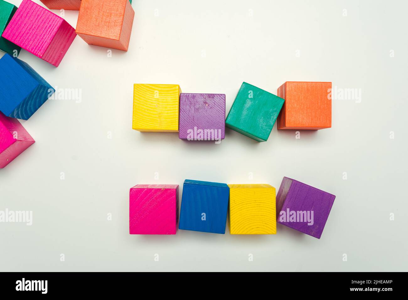 wooden blocks on the table Stock Photo - Alamy