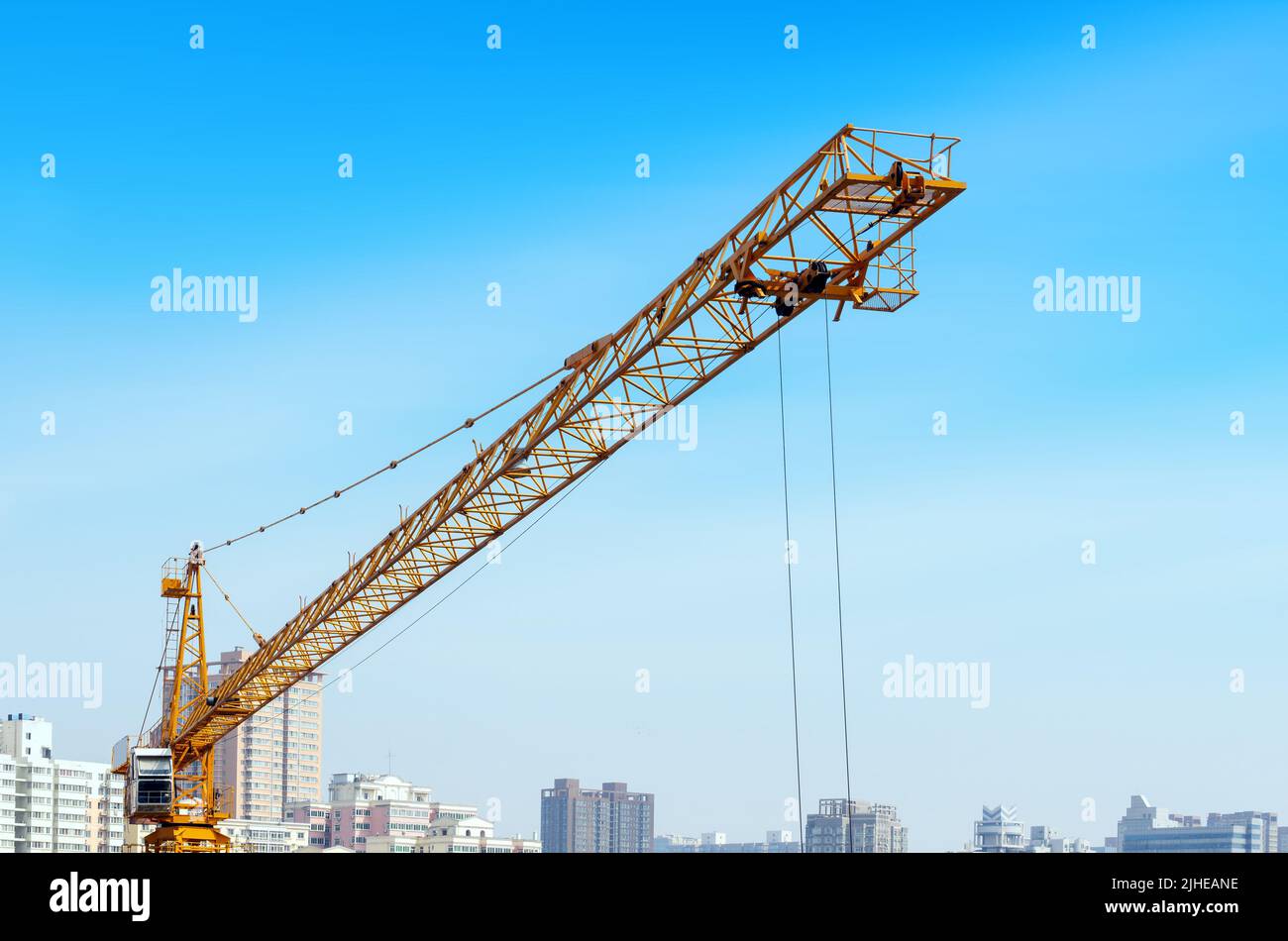 Building construction site, tall skyscrapers and cranes Stock Photo - Alamy