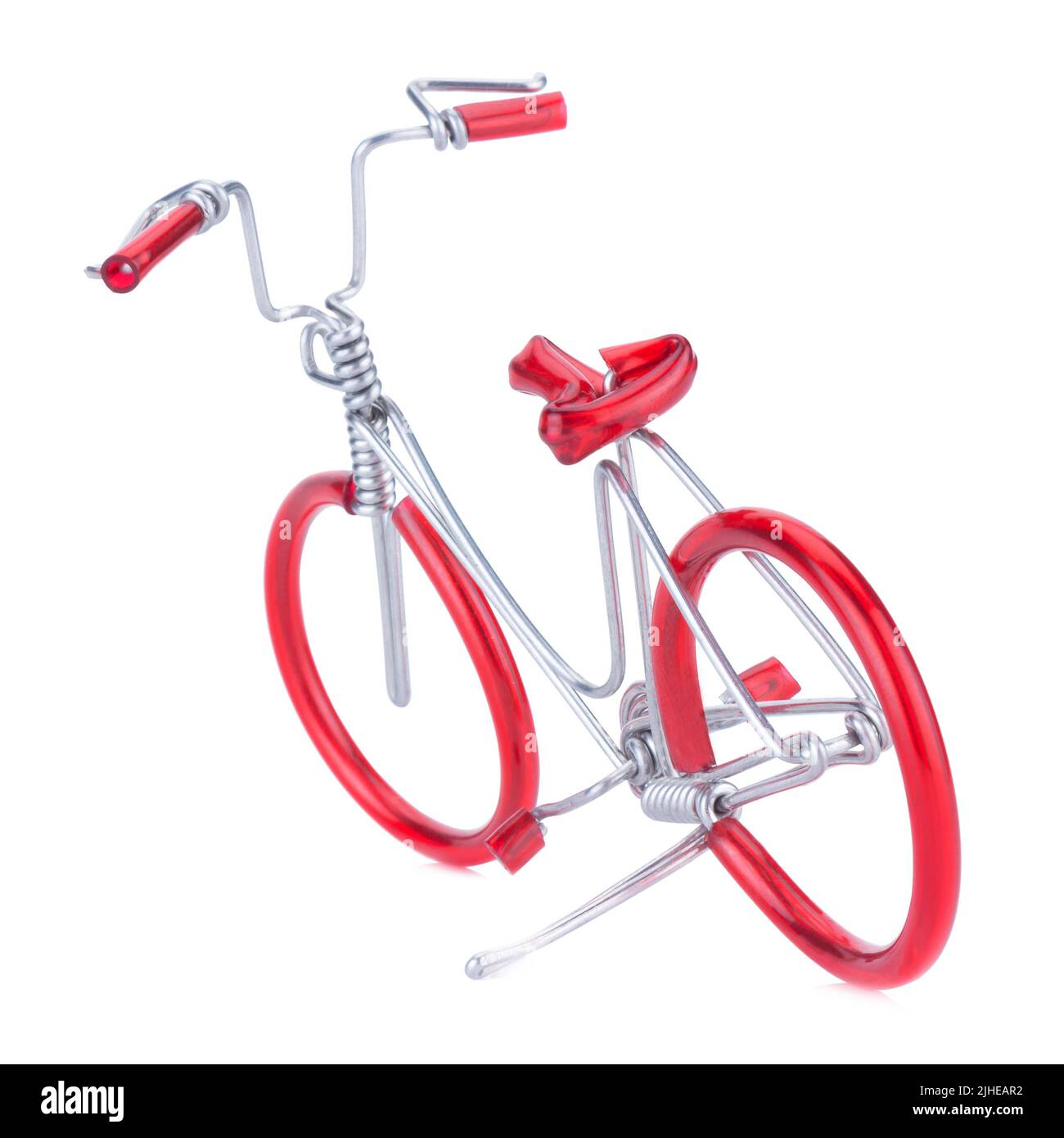 craft bicycle made by aluminium wire isolated on white background Stock ...